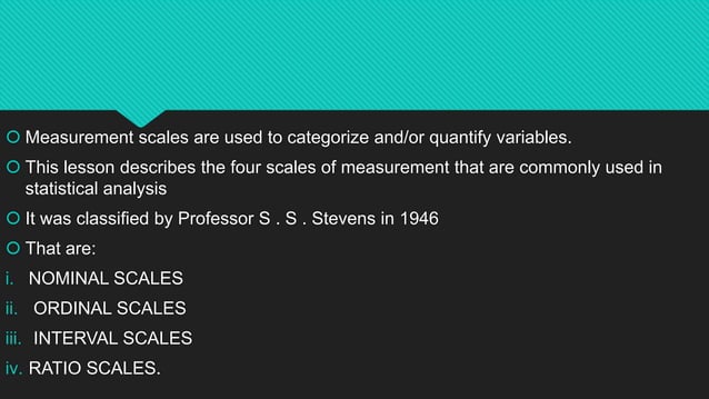 Scales of measurment | PPT