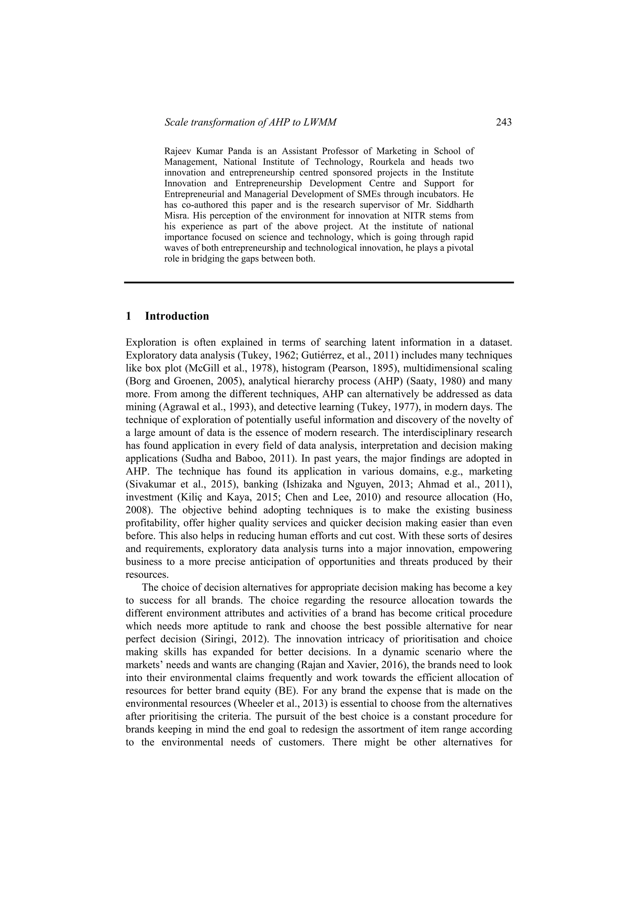 Scale transformation of analytical hierarchy process to likert weighted measurement method an ...