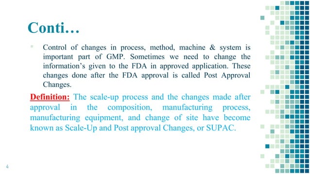 Scale up and post approval changes | PPTX