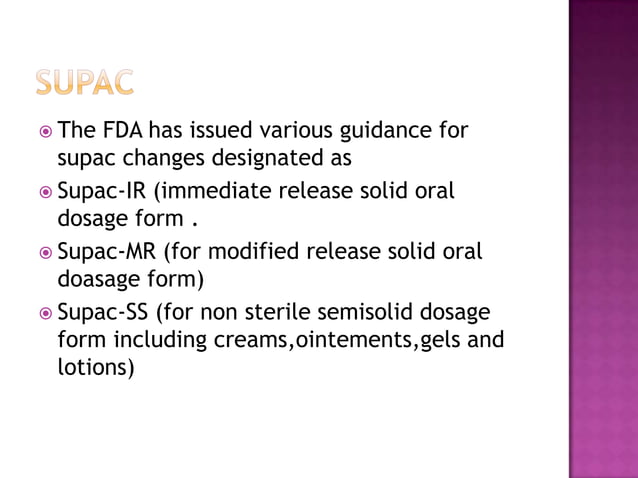 Scale up and post approval changes(supac) | PPTX | Pharmaceutical ...