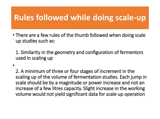 Fermentation -- Scale up Technology | PPTX | Chemistry | Science