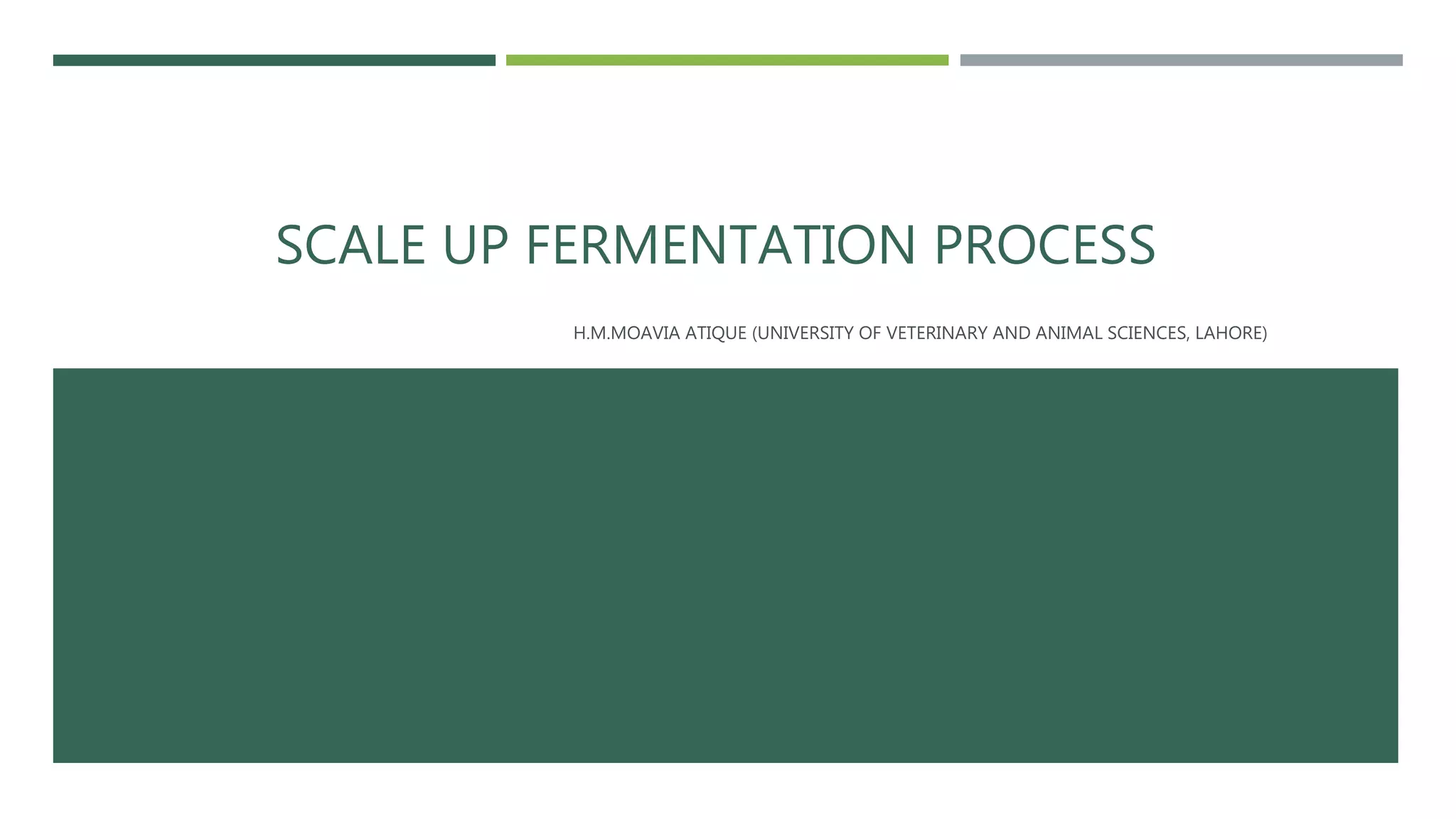 Scale up fermentation process (H.M.Moavia Atique) | PPTX