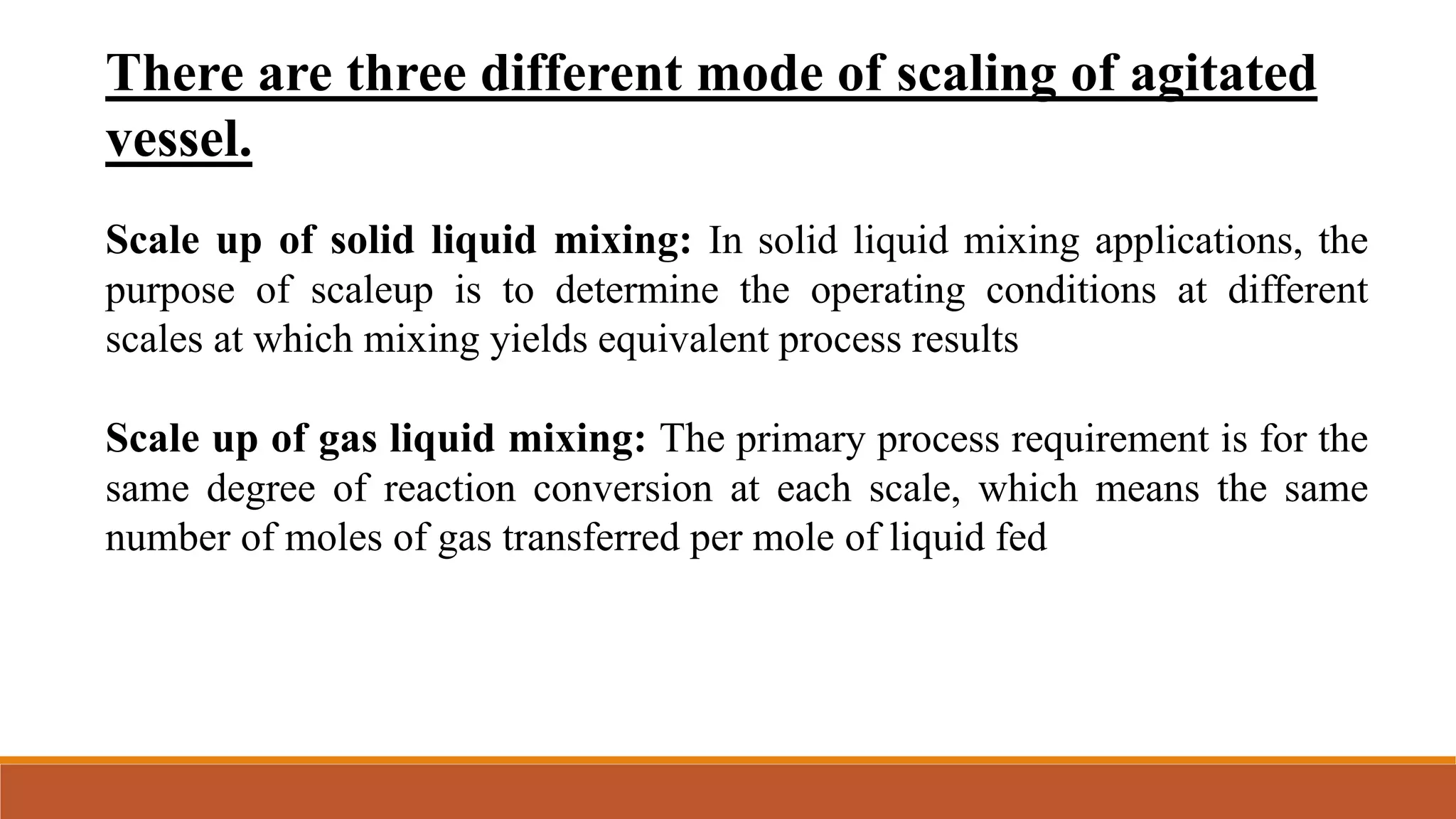 Scale up of agitated vessels and static mixer | PPTX