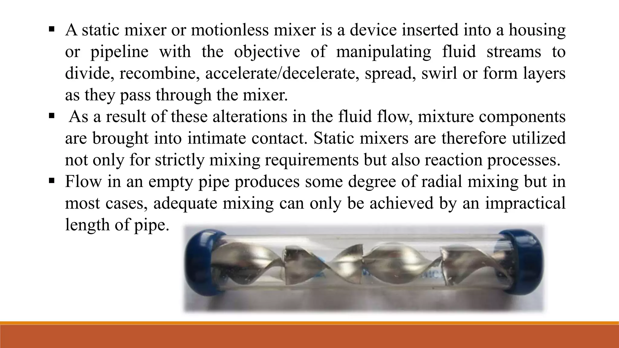 Scale up of agitated vessels and static mixer | PPTX