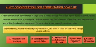Scale up of industrial microbial processes | PPTX