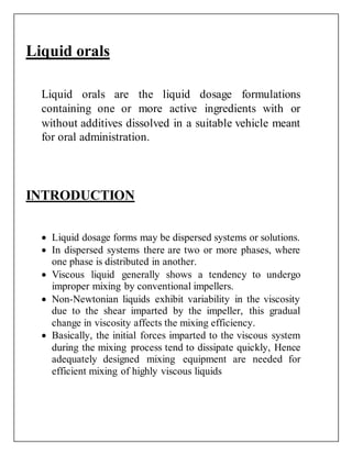 Scale up of liquid orals | DOCX
