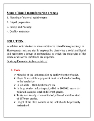 Scale up of liquid orals | DOCX