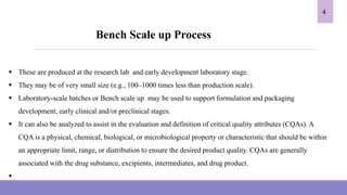 Stages of scale up process mparm 1st year pharmaceutical process ...