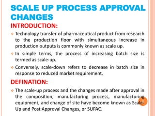 Scale up process and post marketing survilence | PPTX