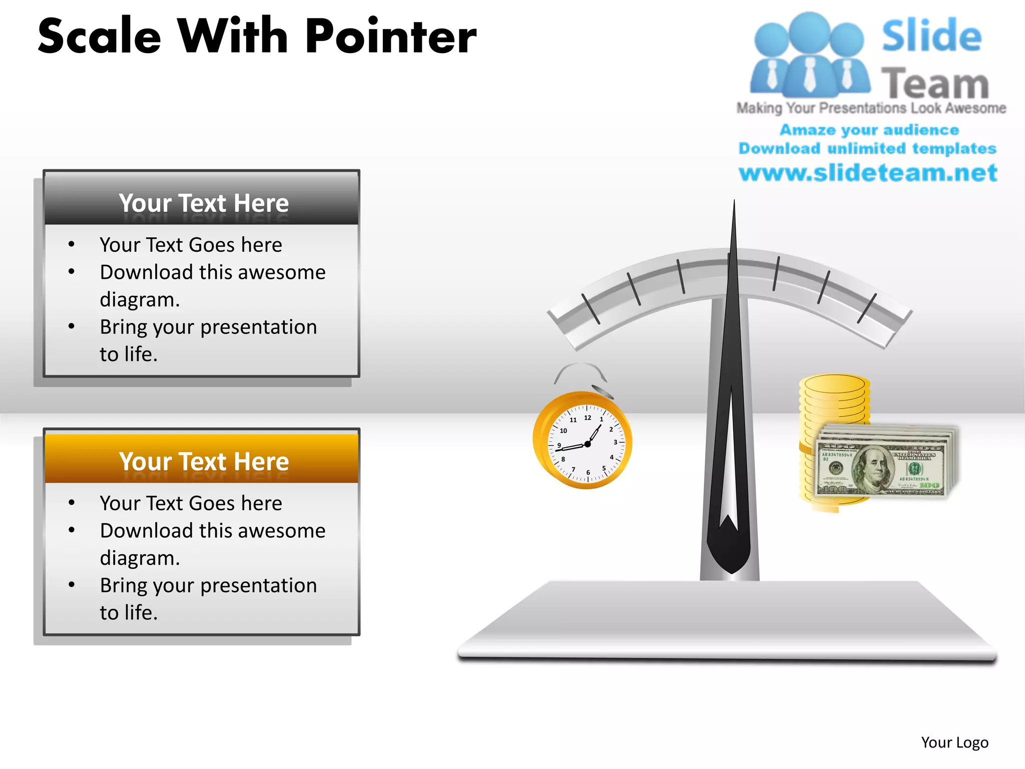 Scale with pointer powerpoint presentation slides ppt templates | PDF