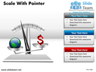 Scale with pointer pros and cons powerpoint presentation templates. | PPT