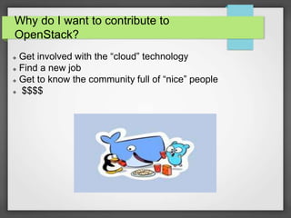 Getting over the barrier and start contributing to OpenStack | PPT