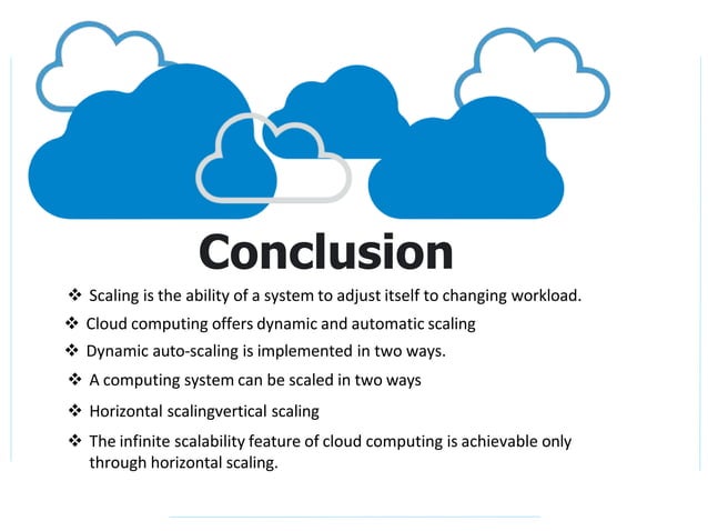 Scaling in cloud computing for resource utilization | PPT