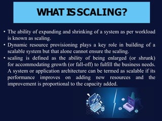 Scaling in cloud computing for resource utilization | PPT