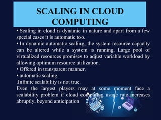 Scaling in cloud computing for resource utilization | PPT