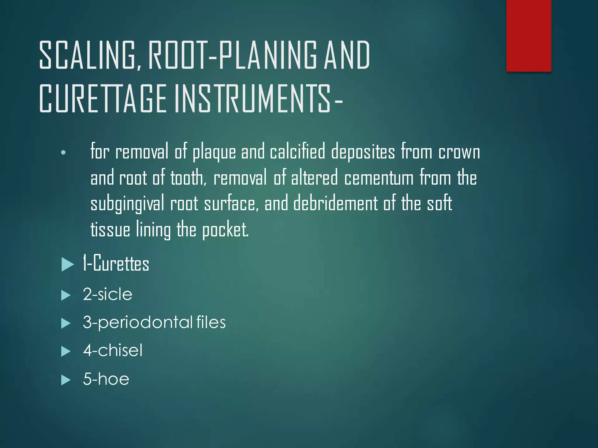 scaling and root planing instruments | PDF