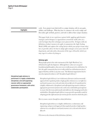White paper - Scaling agile: An executive guide | PDF