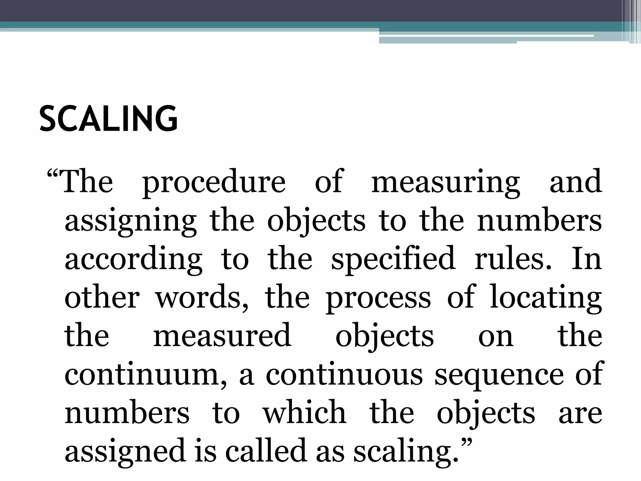 Scaling and measurement technique | PPTX