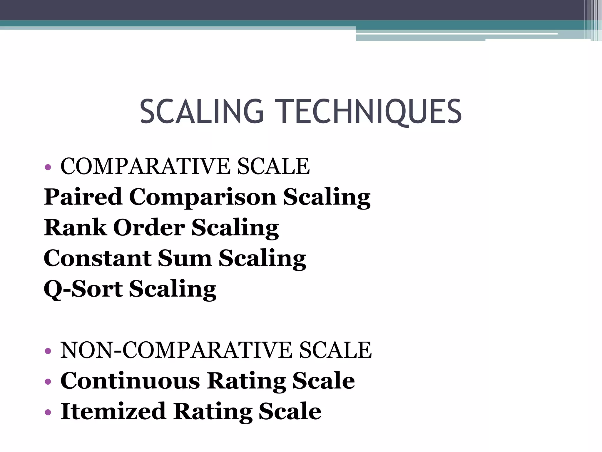 Scaling and measurement technique | PPTX