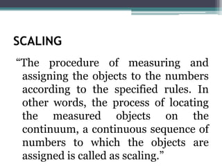 Scaling and measurement technique | PPTX