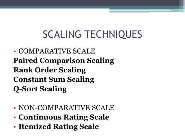 Scaling and measurement technique | PPT