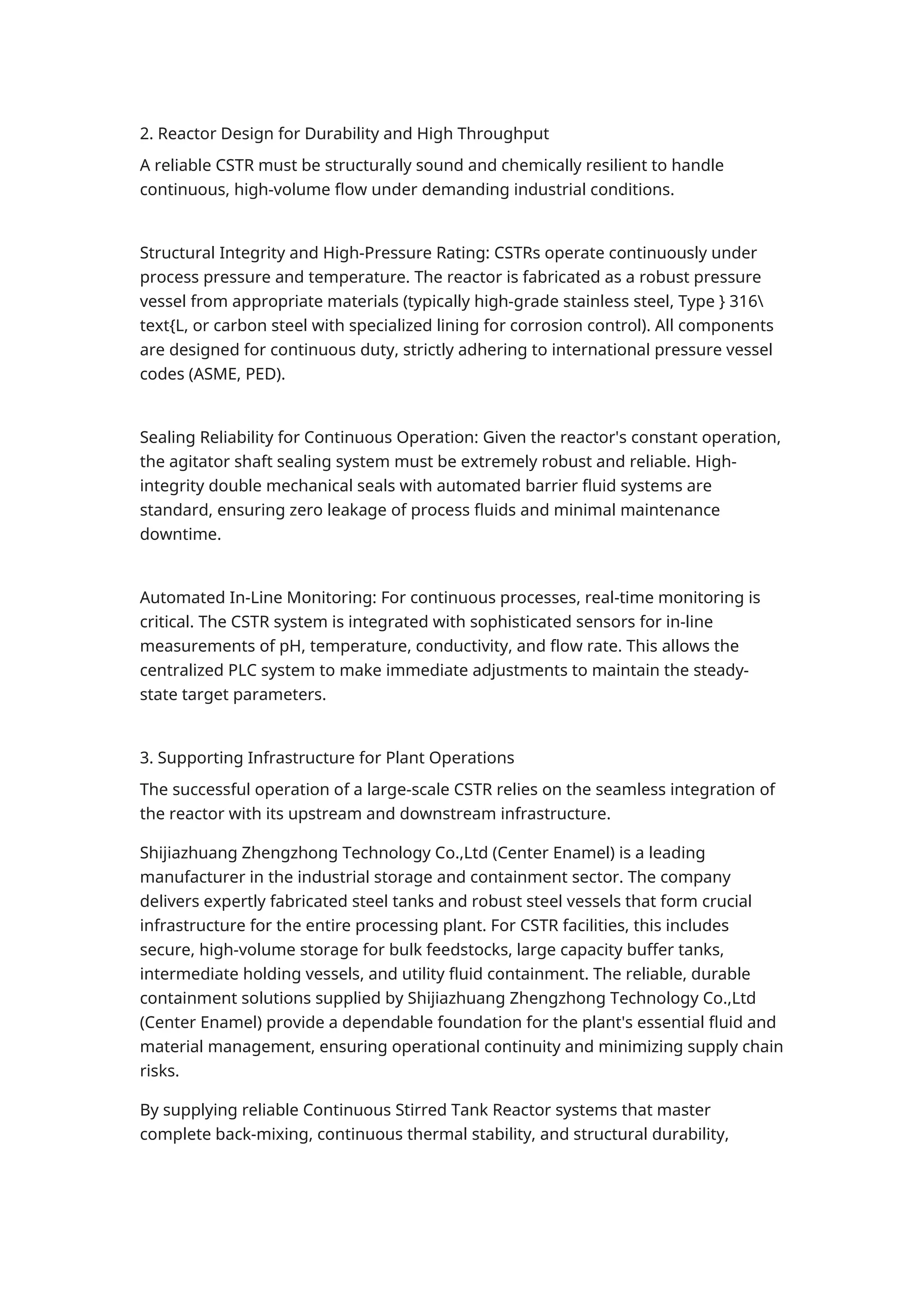 Scaling Efficiency China's Reliable Continuous Stirred Tank Reactor Systems for Large-Scale ...