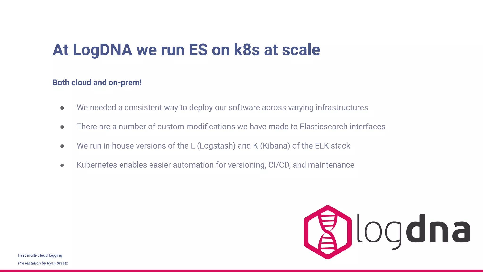 How LogDNA Scaled Elasticsearch on Kubernetes | PPT