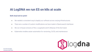 How LogDNA Scaled Elasticsearch on Kubernetes | PPT