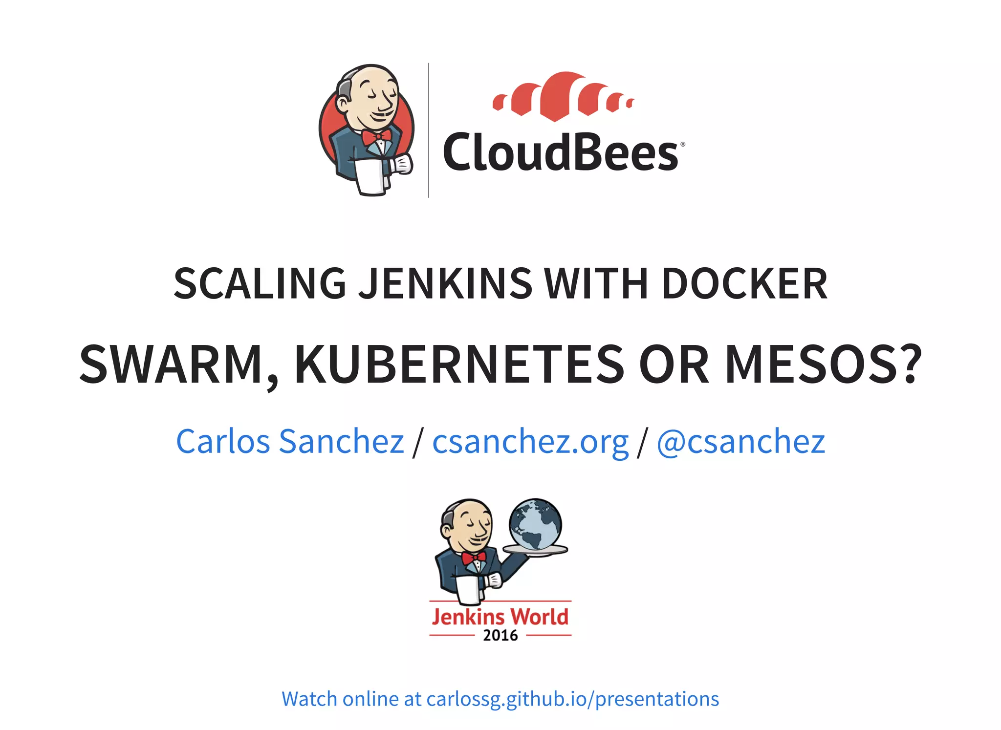 Scaling Jenkins With Docker Swarm Kubernetes Or Mesos Pdf