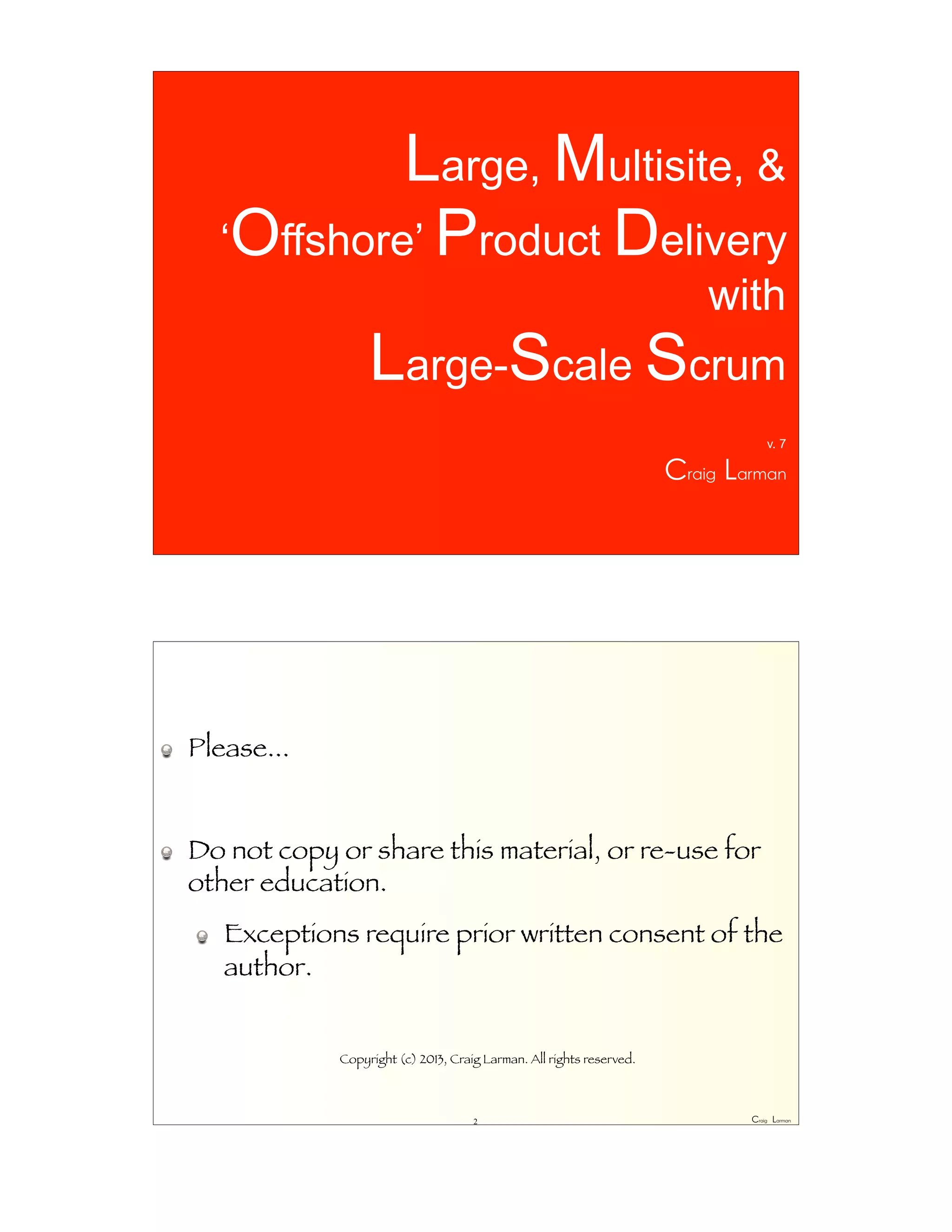 Craig Larman - Scaling Lean & Agile Development | PDF