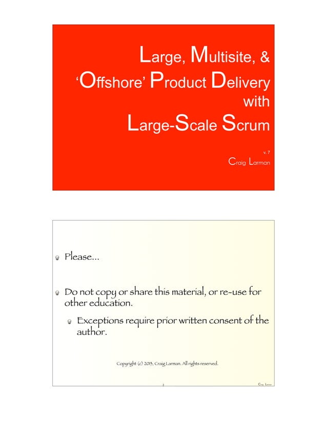 Craig Larman - Scaling Lean & Agile Development | PDF