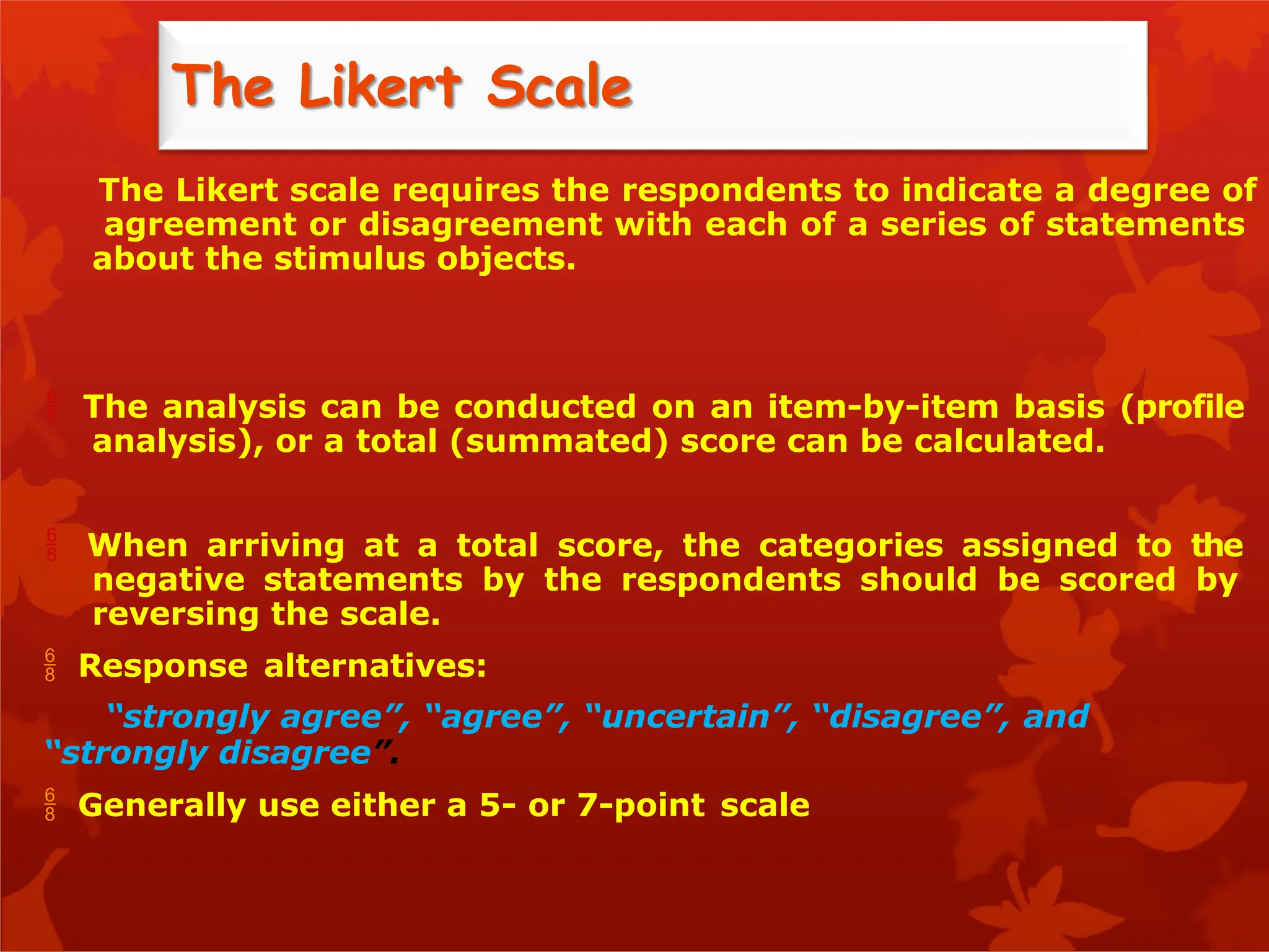 Scaling & Measurement, Classification, and Types | PPTX