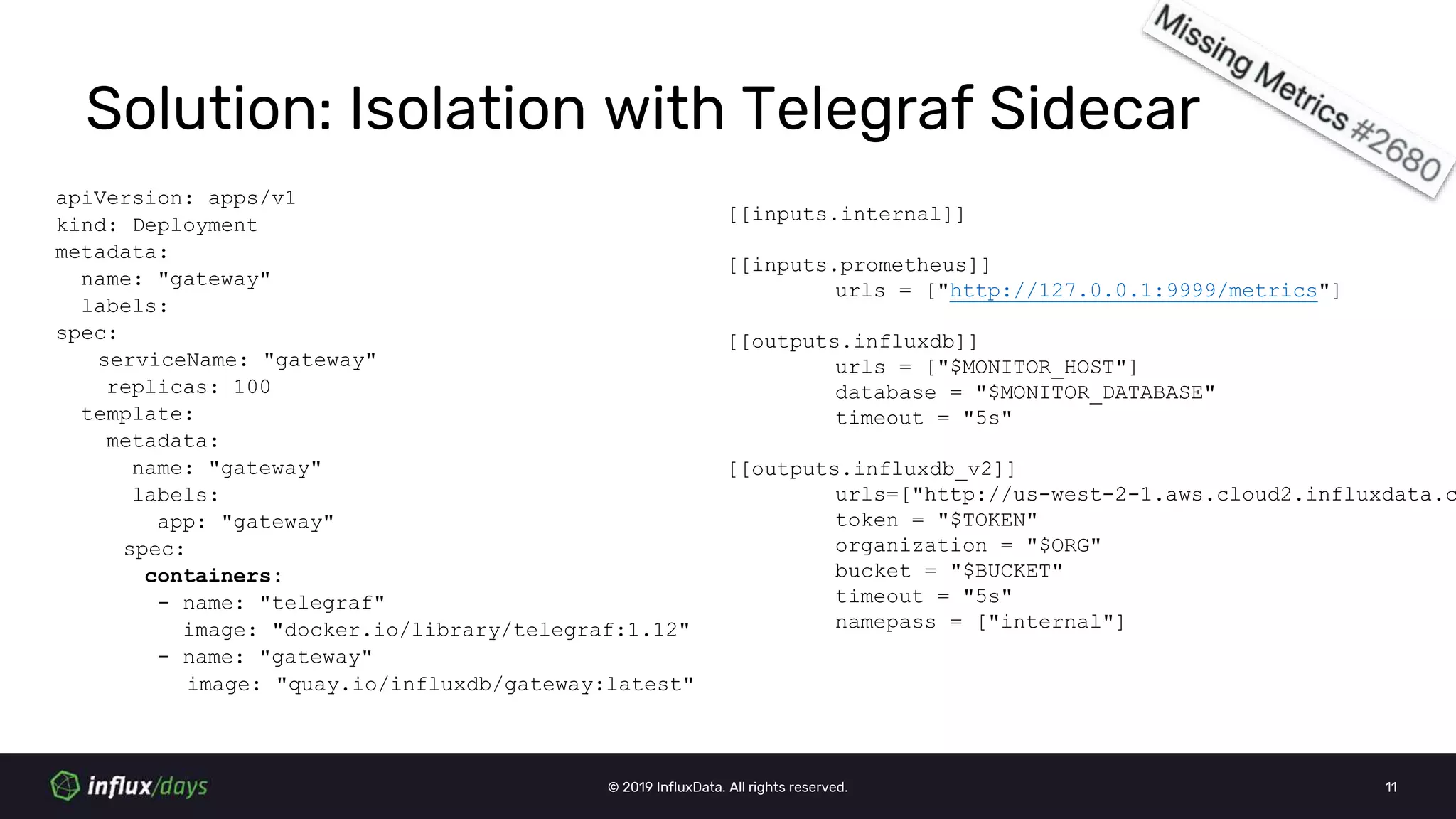 Scaling Prometheus Metrics In Kubernetes With Telegraf Chris Goller Influxdata Ppt