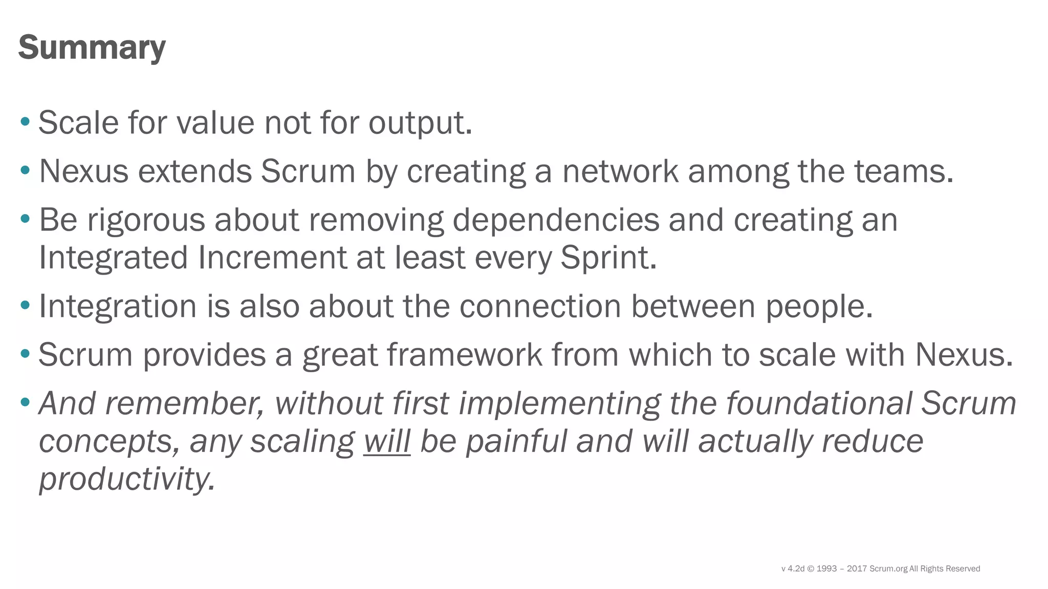 Scaling Scrum - Nexus Zoo | PDF