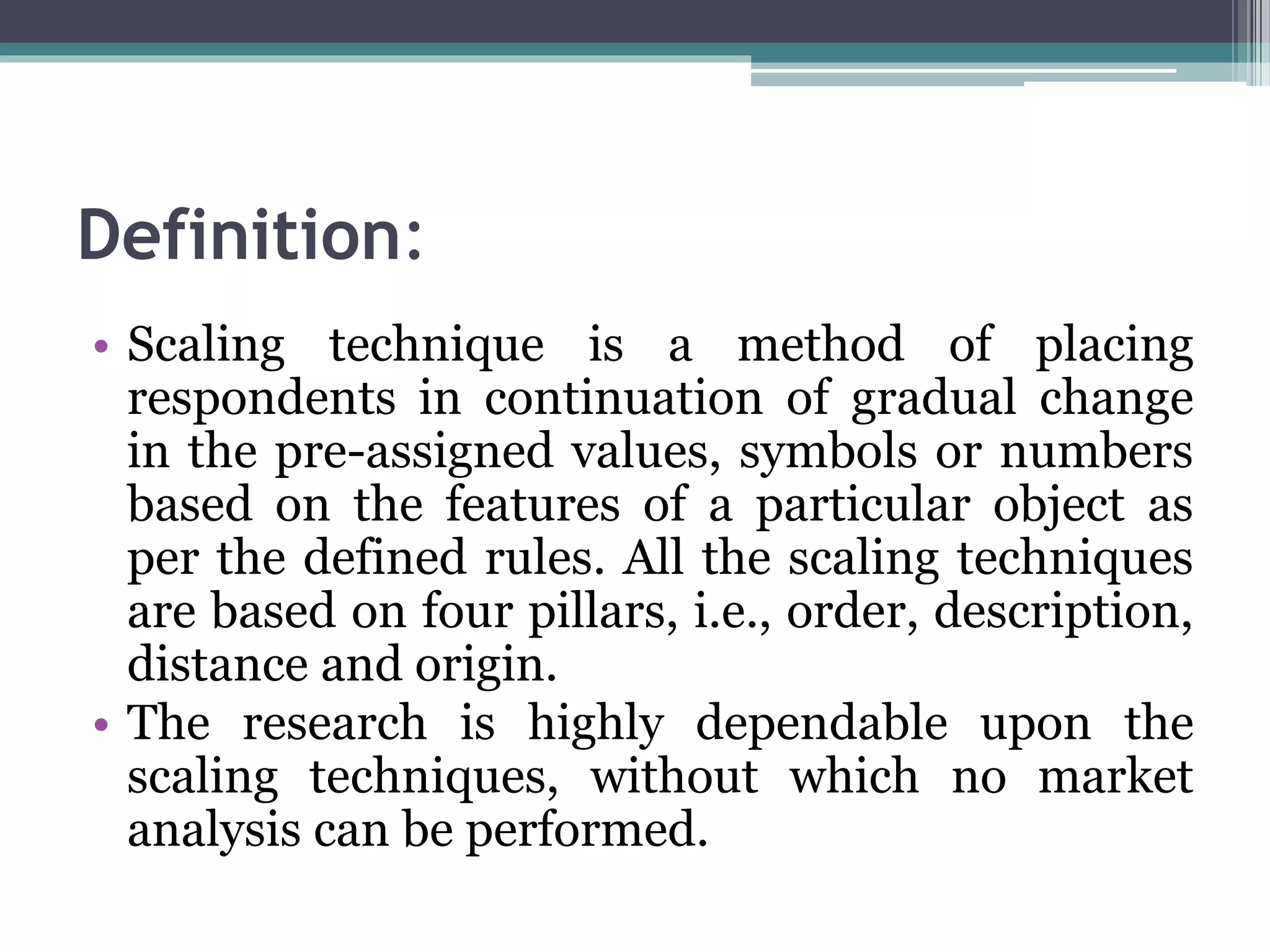 Measurement Concept/Scaling techniques | PPTX | Business and Finance