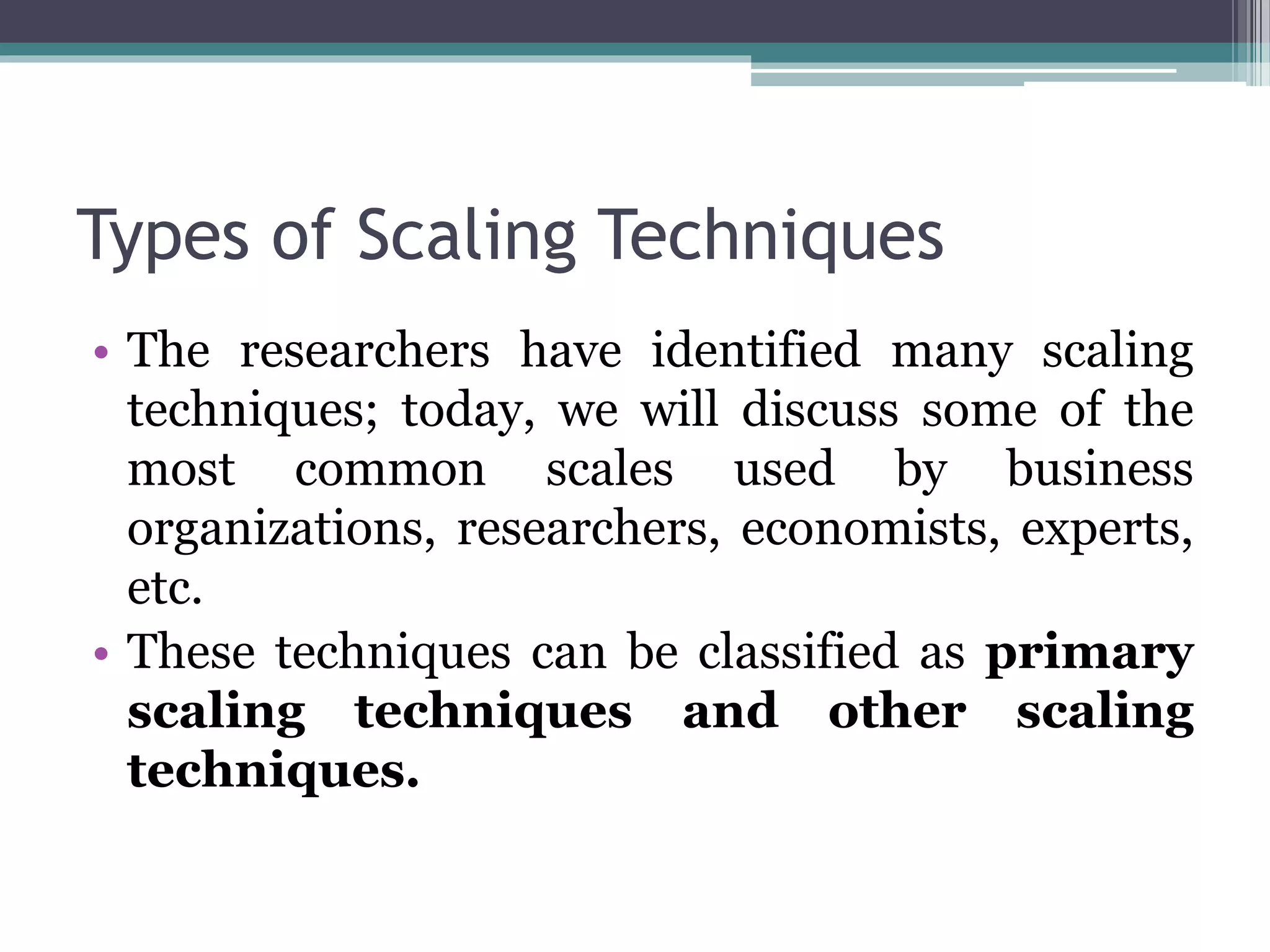 Measurement Concept/Scaling techniques | PPTX | Business and Finance
