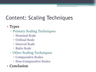 Measurement Concept/Scaling techniques | PPTX | Business and Finance