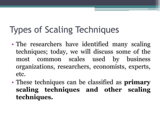 Measurement Concept/Scaling techniques | PPTX | Business and Finance