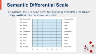 Attitude Measurement Scales - Likert‘s Scale, Semantic Differential Scale, Thurston scale ...