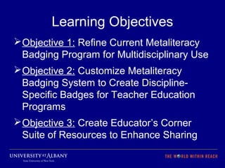 Scaling the Metaliteracy Badging System for Open SUNY: Collaborative ...