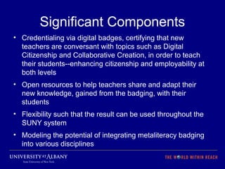 Scaling the Metaliteracy Badging System for Open SUNY: Collaborative ...