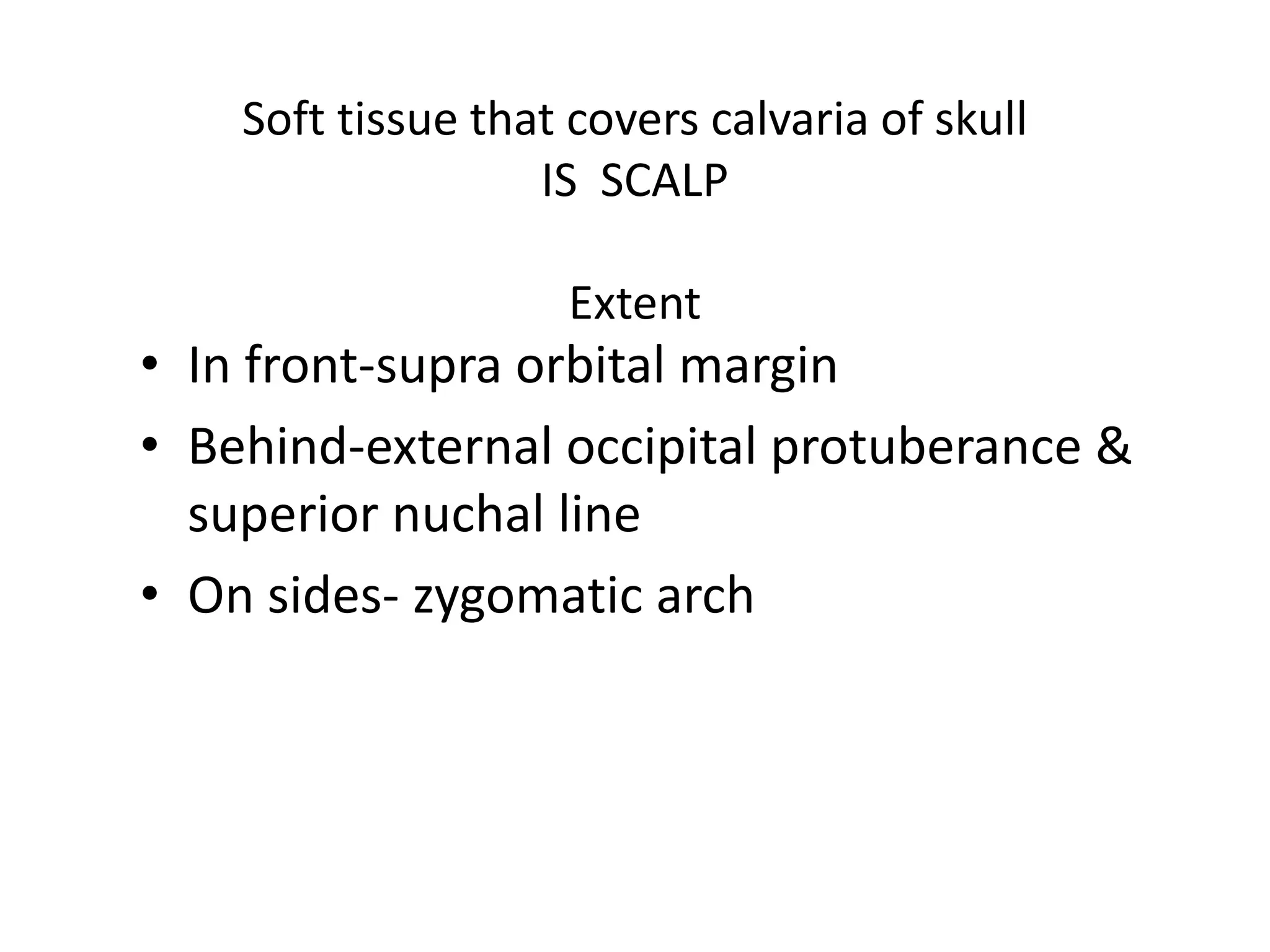 SCALP: tissue that covers calvaria of skull | PPT