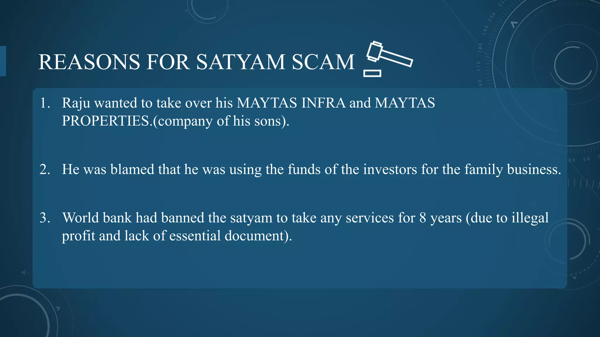 Satyam Scam presentation | PPT