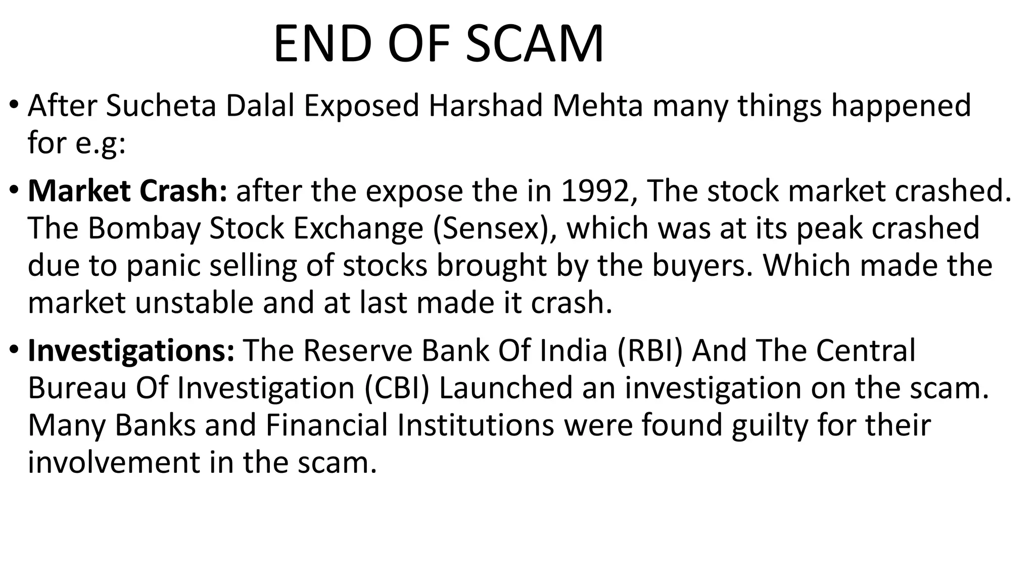 Scam 1992 Harshad mehta scam pdf download | PPTX