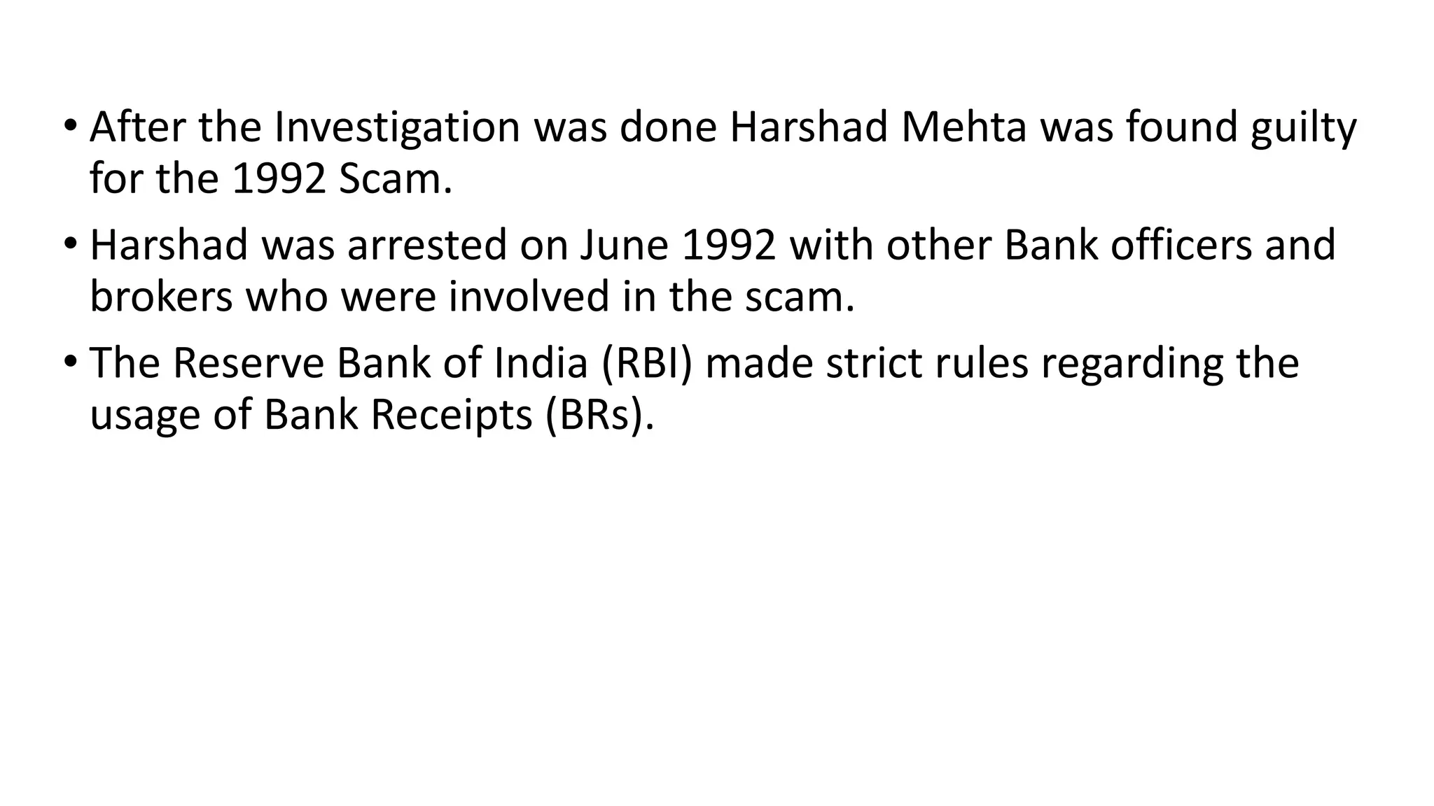 Scam 1992 Harshad mehta scam pdf download | PPTX