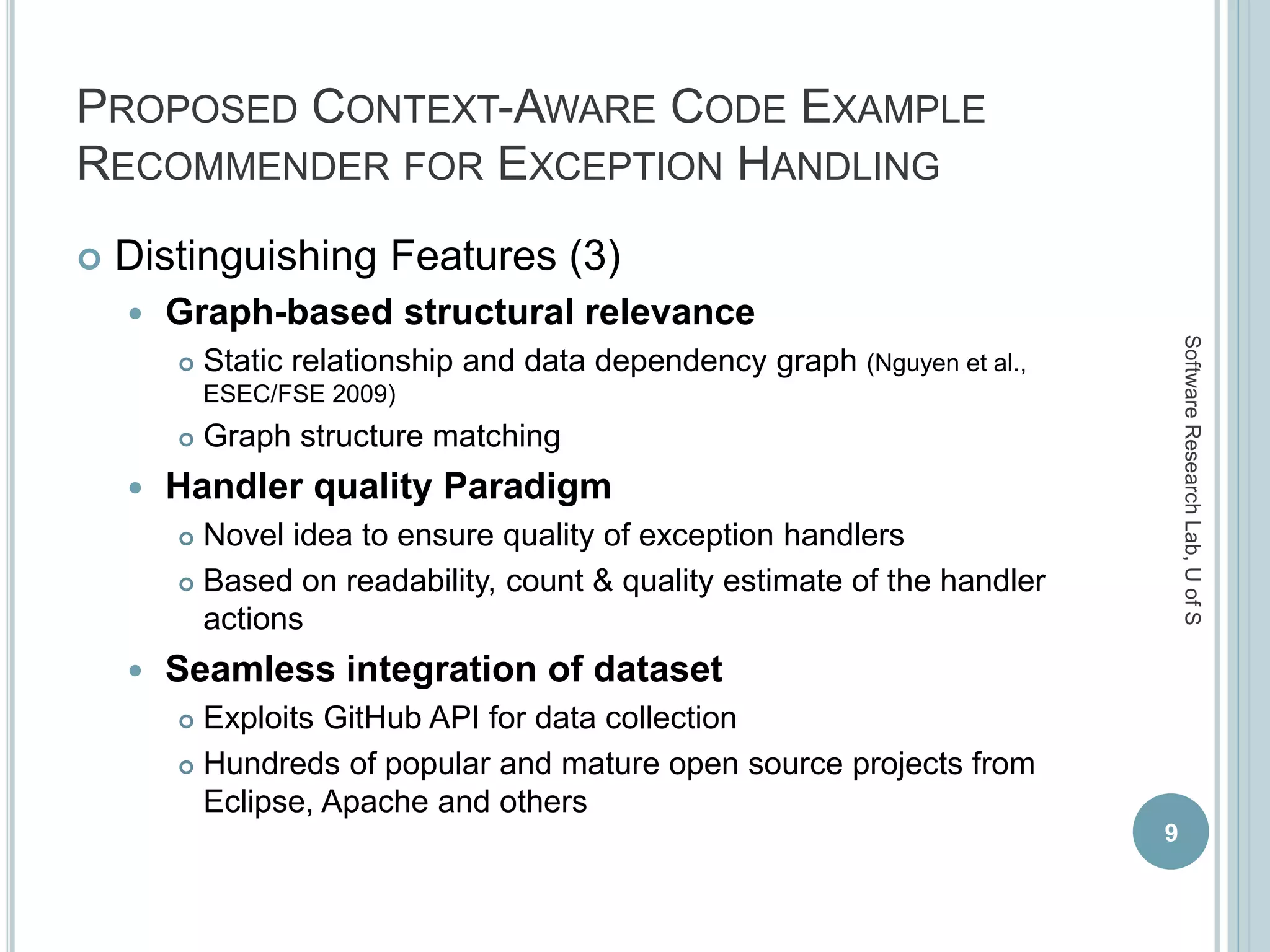 SurfExample- Recommendation of Exception Handling Code Examples | PPTX