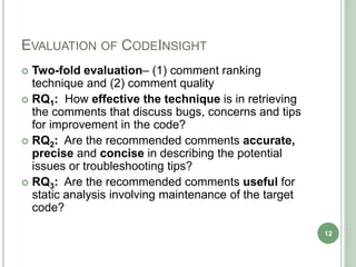Recommending Insightful Comments for Source Code using Crowdsourced Knowledge | PPTX