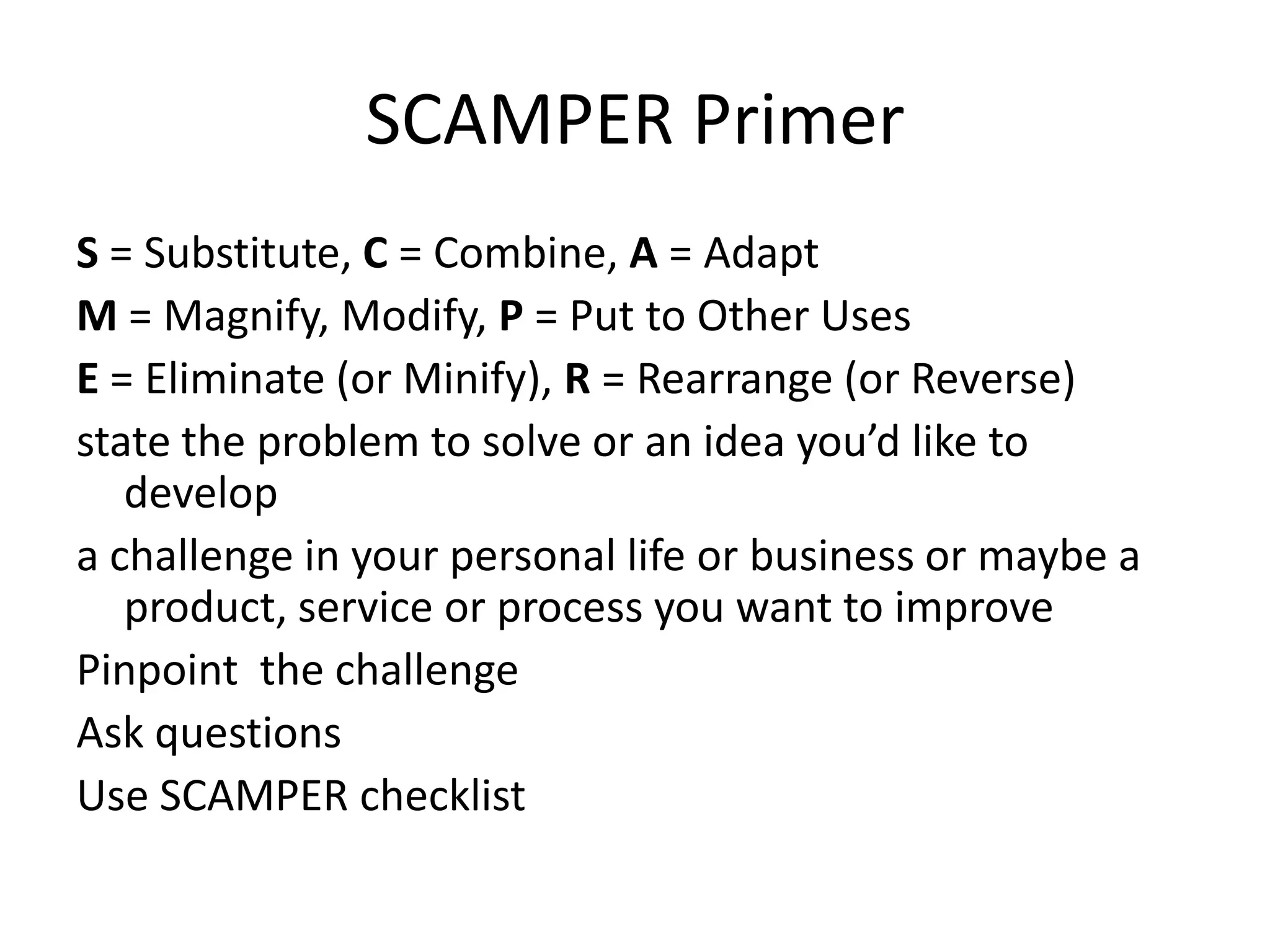 Scamper | PPTX