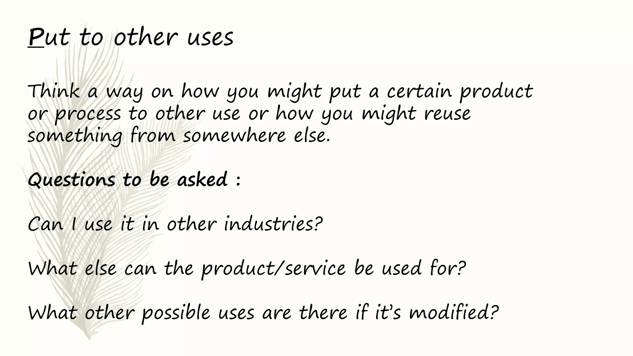 SCAMPER Technique of Creative Thinking | PPTX