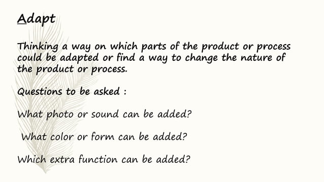 SCAMPER Technique of Creative Thinking | PPTX